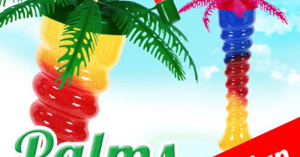 PALM TREE Twist Slush yard cup 12oz (350ml) HT1 x 170 cups with lid and ...