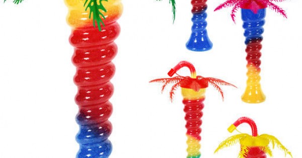 PALM TREE Twist Slush yard cup 17oz (500ml) HT5 x 140 cups with lid and ...