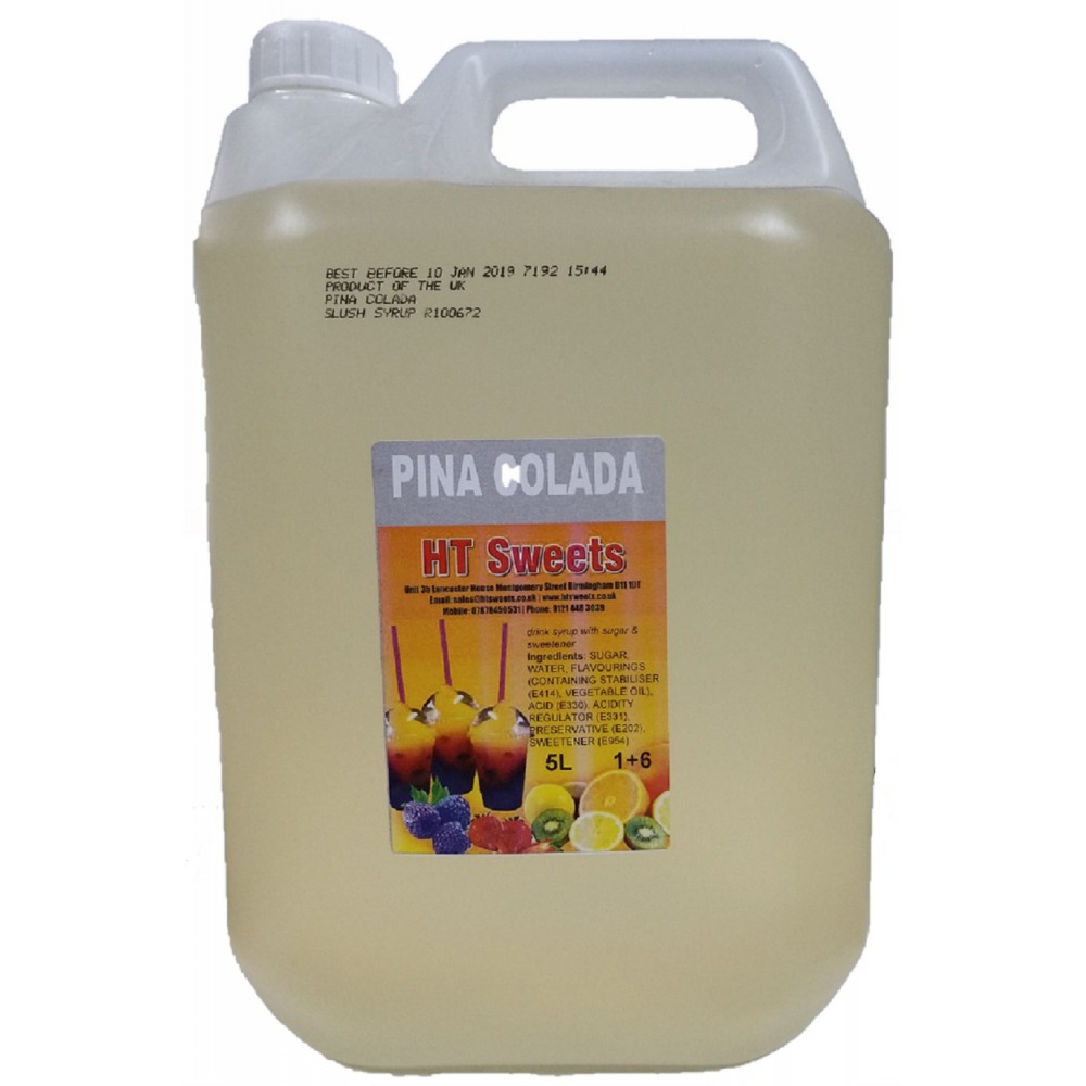 Pina Colada Slush Syrup Cocktail, 1x5 Litre