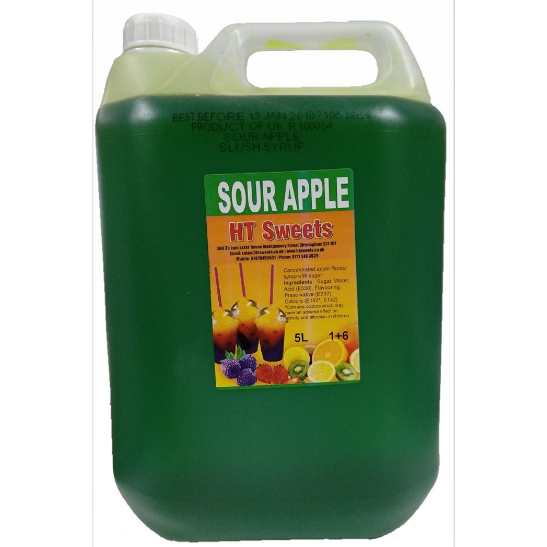 Sour Apple Slush Syrup, 1x5 Litre