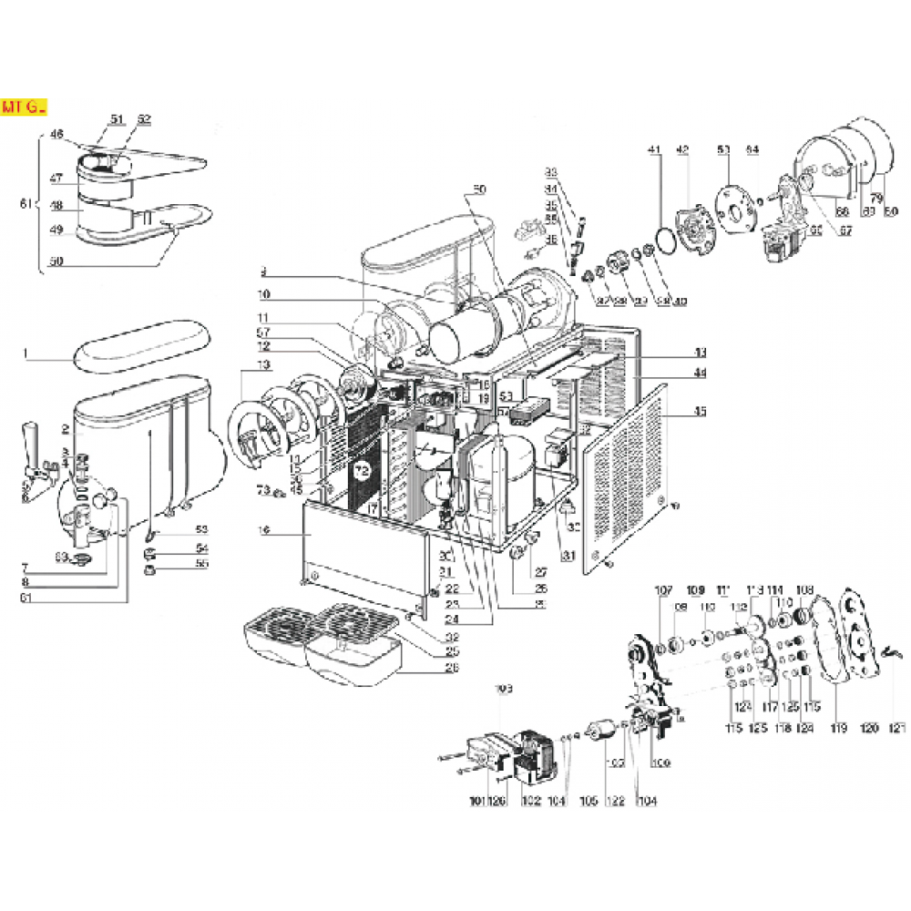 Spiral external for granita machine, 10L bowl . ugolini Part number 13 ...